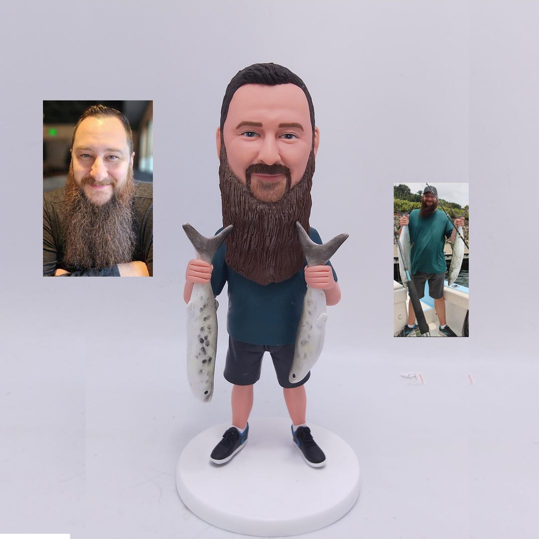 Custom Fisherman Bobbleheads , Custom Bobble Head With Fish, Make A ...