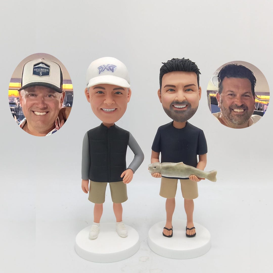 Customized Fishing Enthusiast Bobblehead, Personalized Fisherman ...