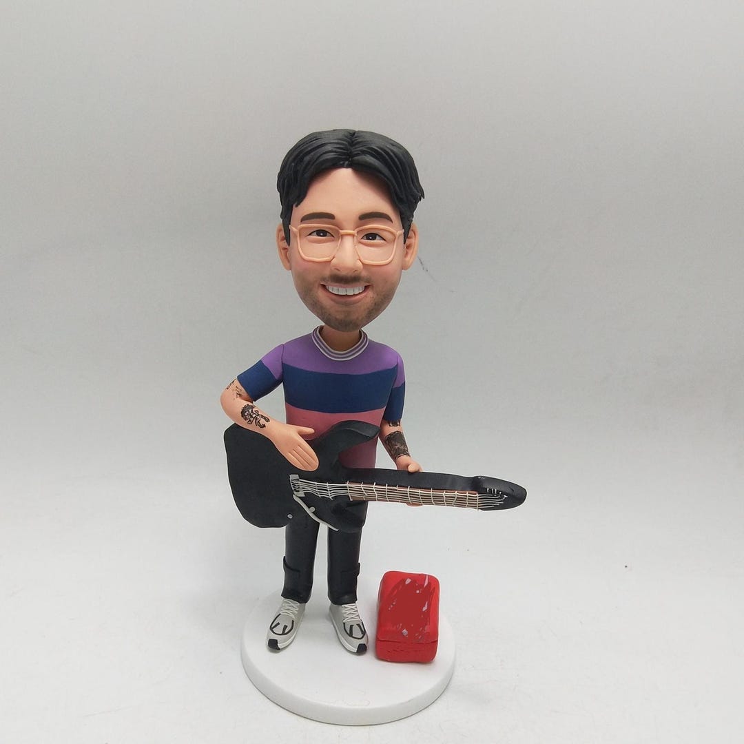 Custom Guitarist Bobblehead With Electric Guitar, Tattoos, and Sneakers ...