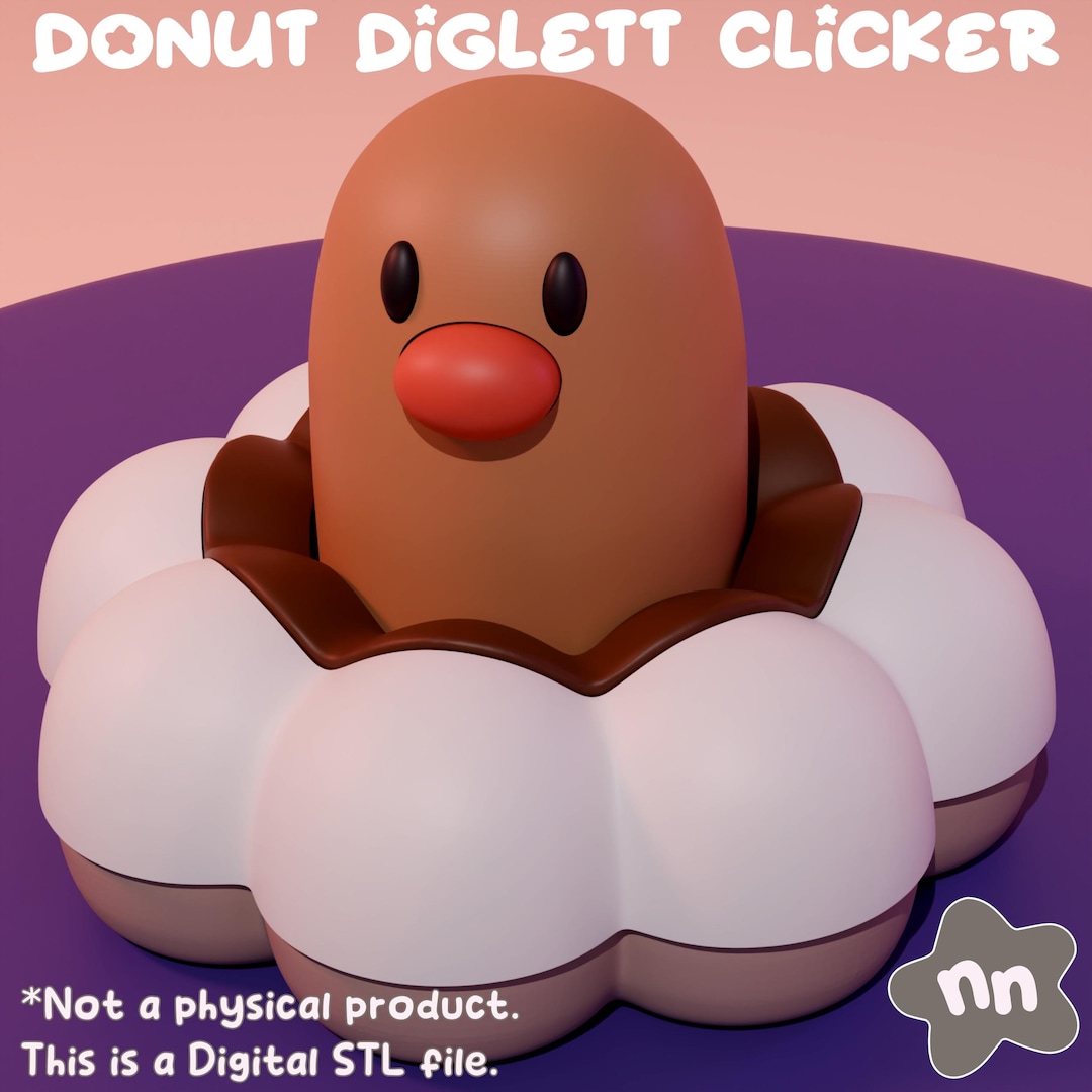 Donut Diglett Fidget Clicker Toy: 3D Printable STL File (digital ...