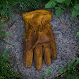 Calfskin Leather Bushcraft Gloves: Fire Resistant Camping Gloves - Etsy