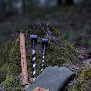 Bushcraft Auger, Scotch Eyed Auger Set With Canvas Carrying Case ...