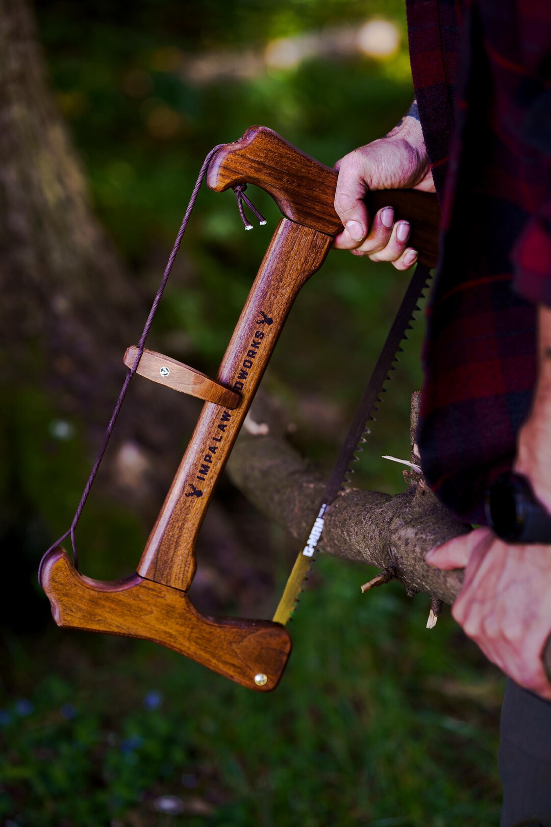 American Walnut Bow Saw: Bushcraft Camping Saw With Canvas Case - Etsy