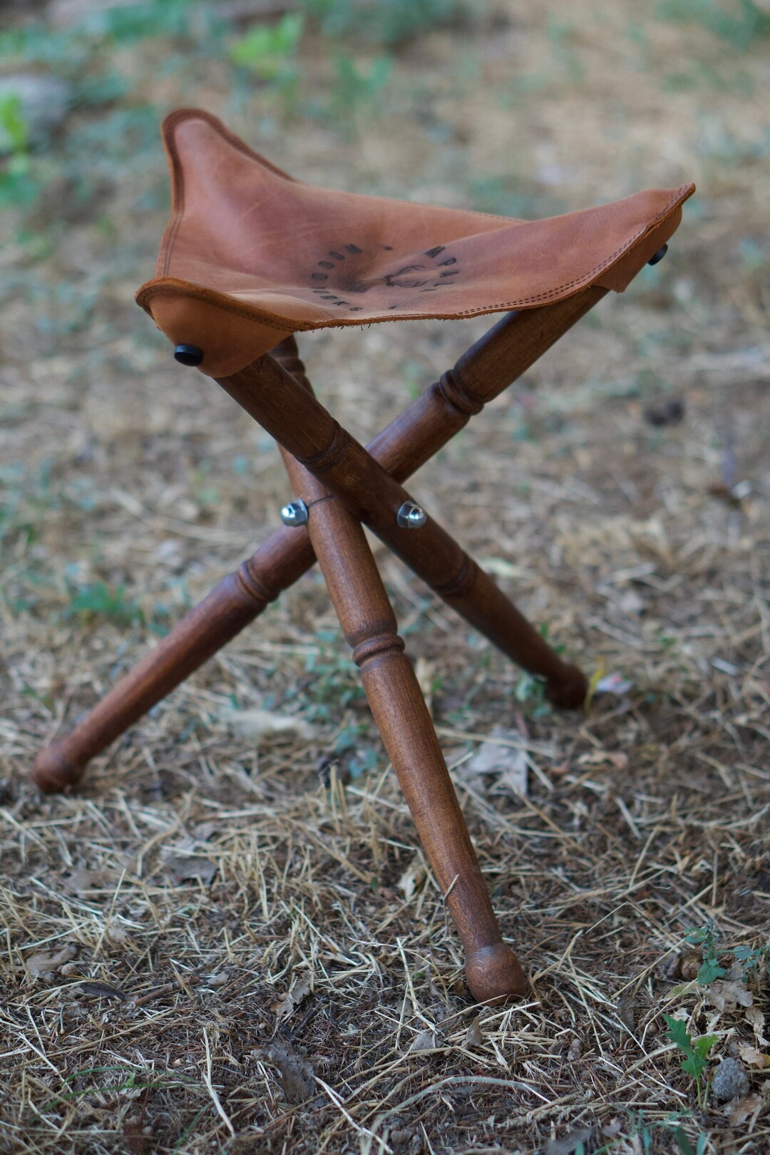 Leather Camp Stool for Bushcraft & Camping, Bushcraft Stool, Foldable ...