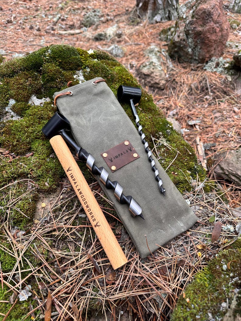 Bushcraft Auger Set: Scotch Eye Hand Drill With Canvas Case - Etsy