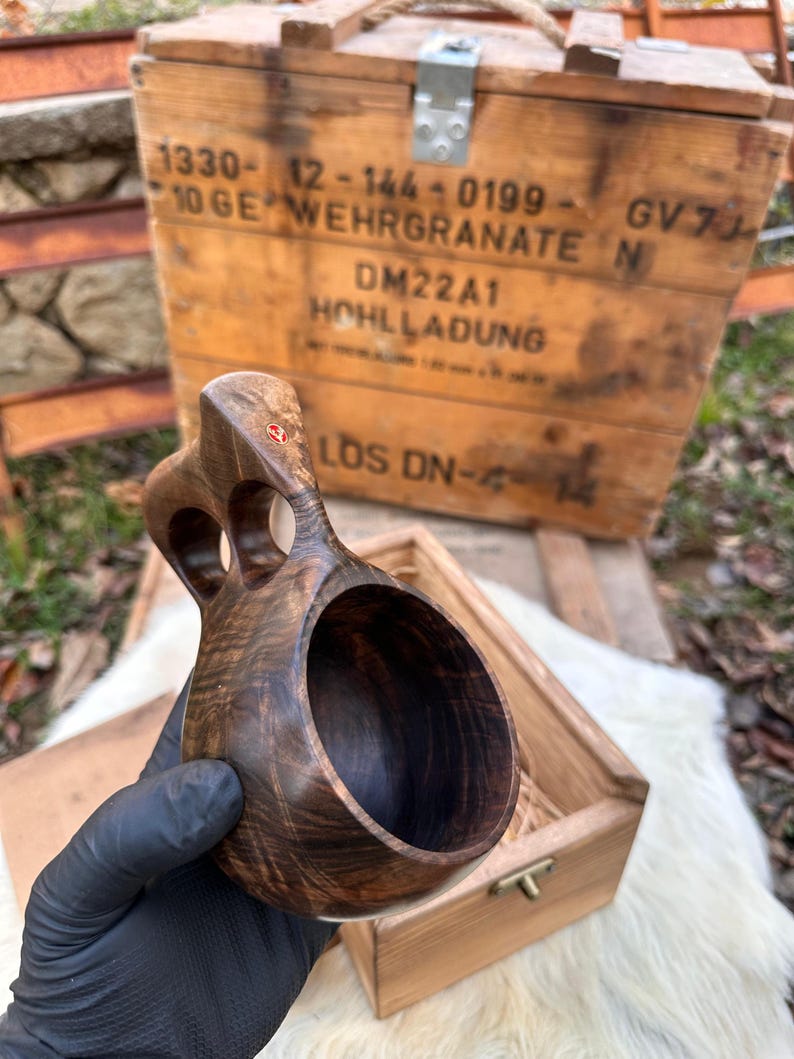 Handcarved Black Walnut Kuksa: Scandinavian Bushcraft Mug - Etsy