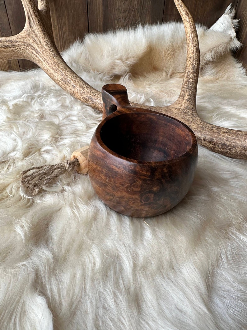 Black Walnut Kuksa, Handcarved Kuksa, Walnut Kuksa, Bushcraft Equipment ...