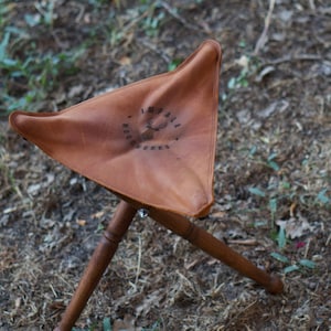 Leather Camp Stool for Bushcraft & Camping, Bushcraft Stool, Foldable ...