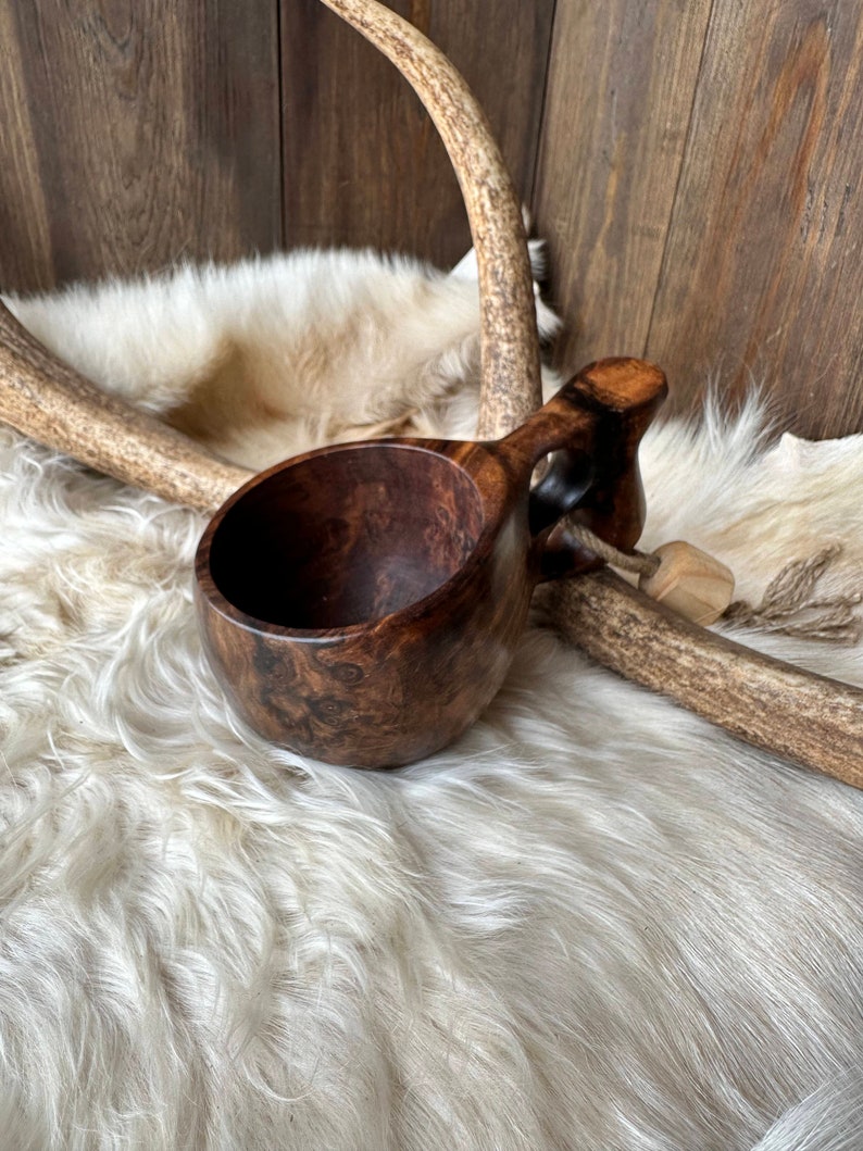 Black Walnut Kuksa, Handcarved Kuksa, Walnut Kuksa, Bushcraft Equipment ...