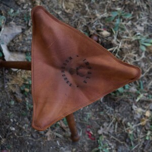 Leather Camp Stool for Bushcraft & Camping, Bushcraft Stool, Foldable ...
