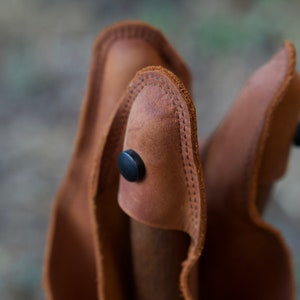 Leather Camp Stool for Bushcraft & Camping, Bushcraft Stool, Foldable ...