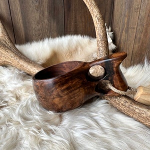 Black Walnut Kuksa, Handcarved Kuksa, Walnut Kuksa, Bushcraft Equipment ...