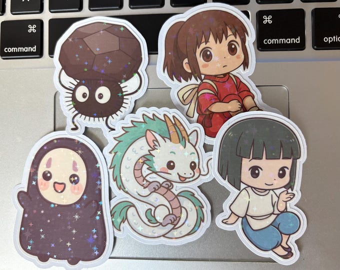 Spirited Away Holographic Stickers | Chihiro |no Face | Haku | Soot ...
