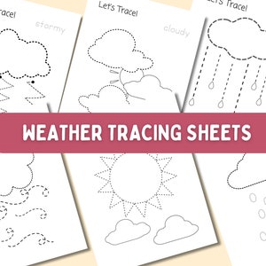 Preschool Tracing Worksheets Printable, Weather Tracing Worksheets ...