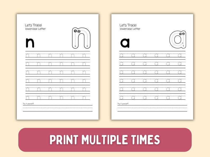 Alphabet Tracing Worksheets, Lowercase Letters, Preschool Handwriting ...