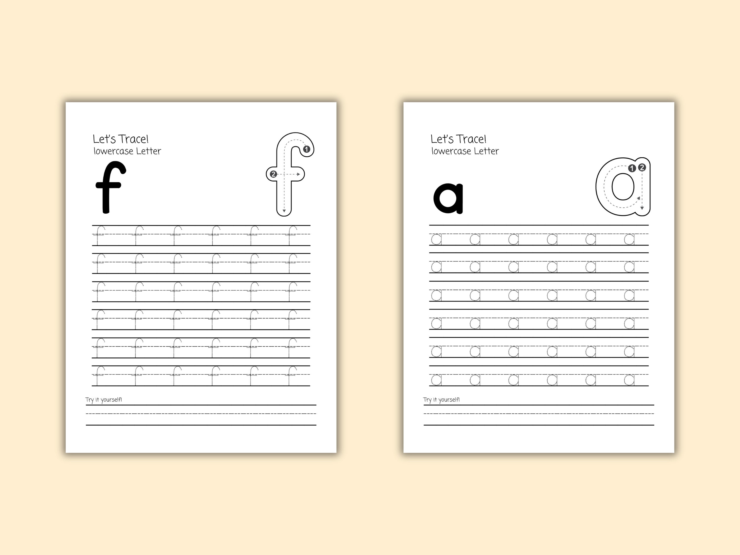 Alphabet Tracing Worksheets, Lowercase Letters, Preschool Handwriting ...