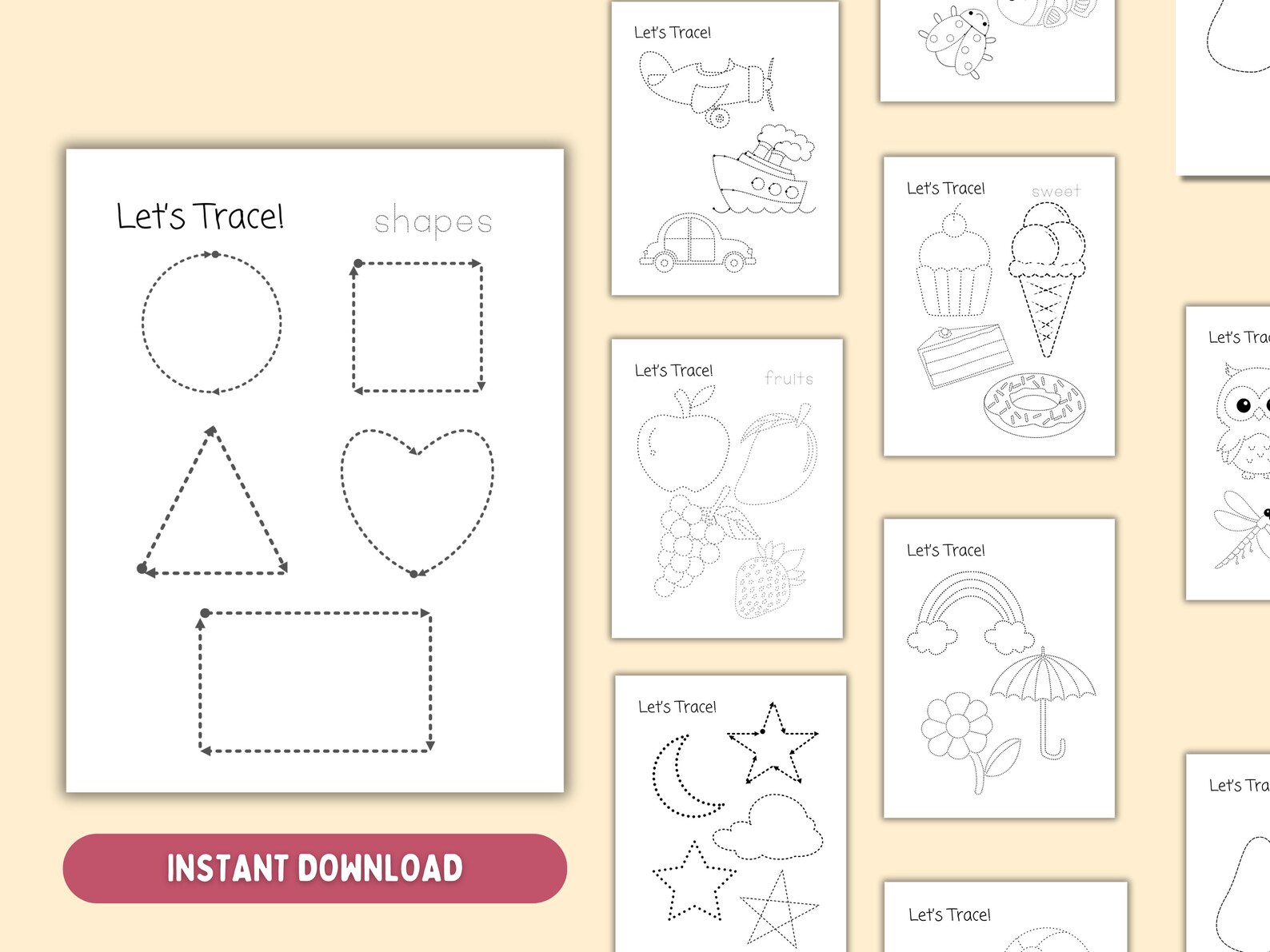 Preschool Tracing Worksheets Printable, Weather Tracing Worksheets ...