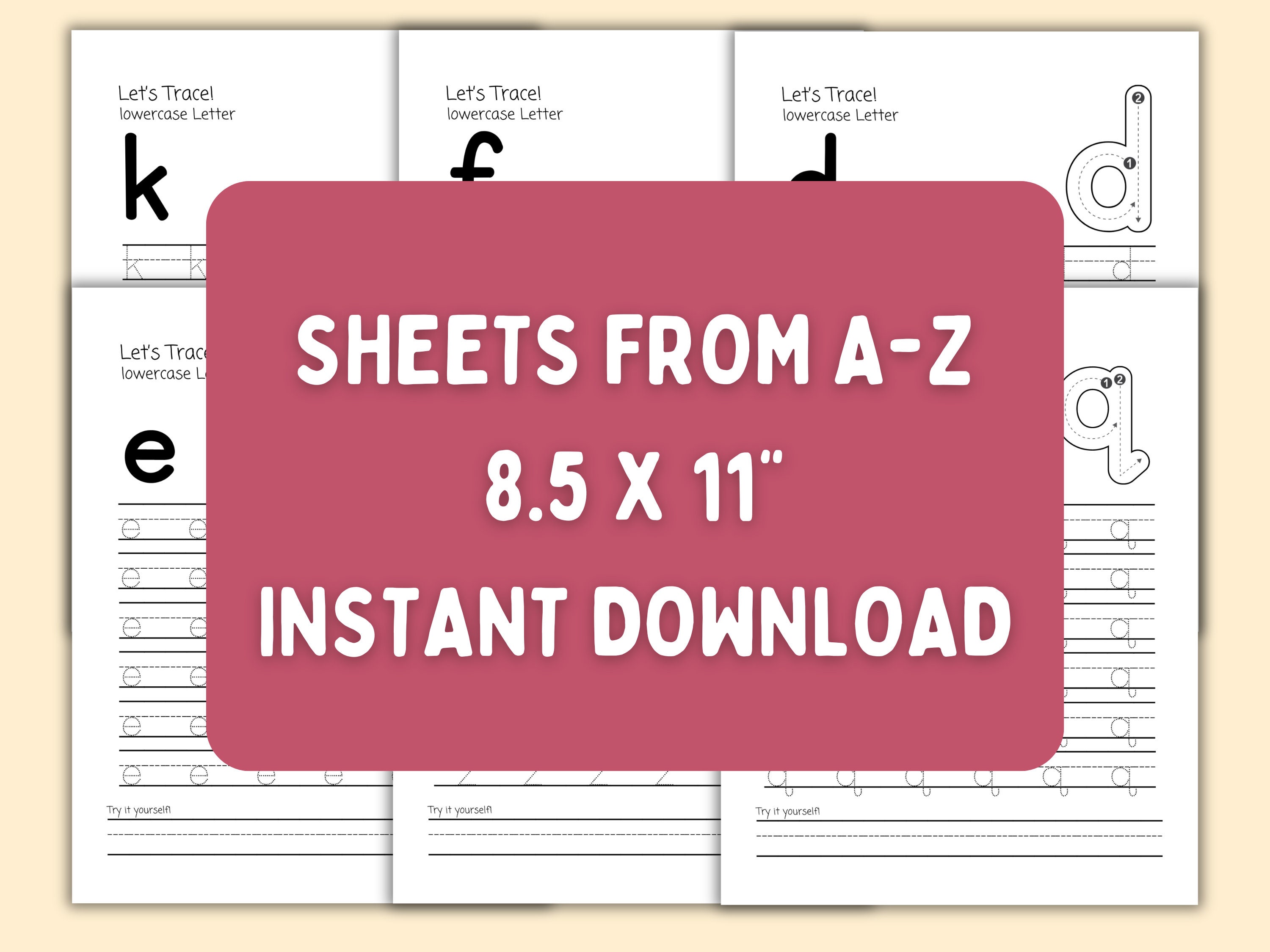 Alphabet Tracing Worksheets, Lowercase Letters, Preschool Handwriting ...