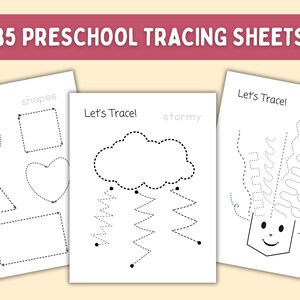 Preschool Tracing Worksheets Printable, Weather Tracing Worksheets ...