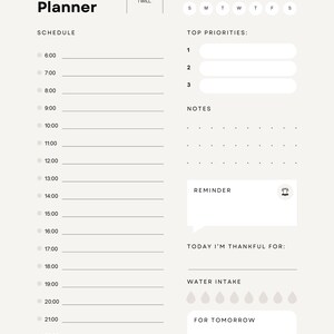 Daily Planner, Digital Download Daily Planner - Etsy
