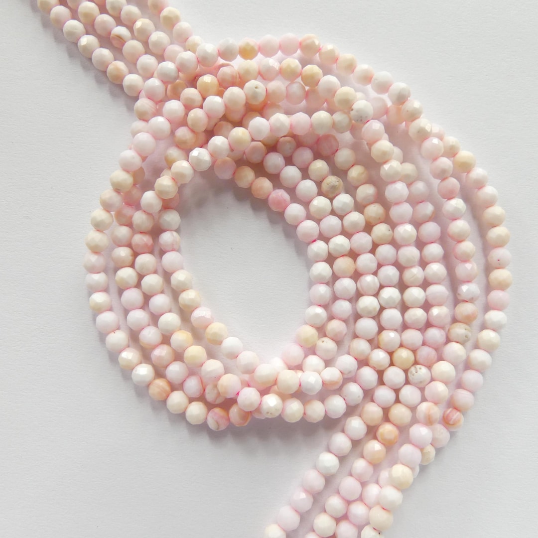 3mm Natural Queen Conch Beads Micro Faceted Genuine Shell Beads 15 ...