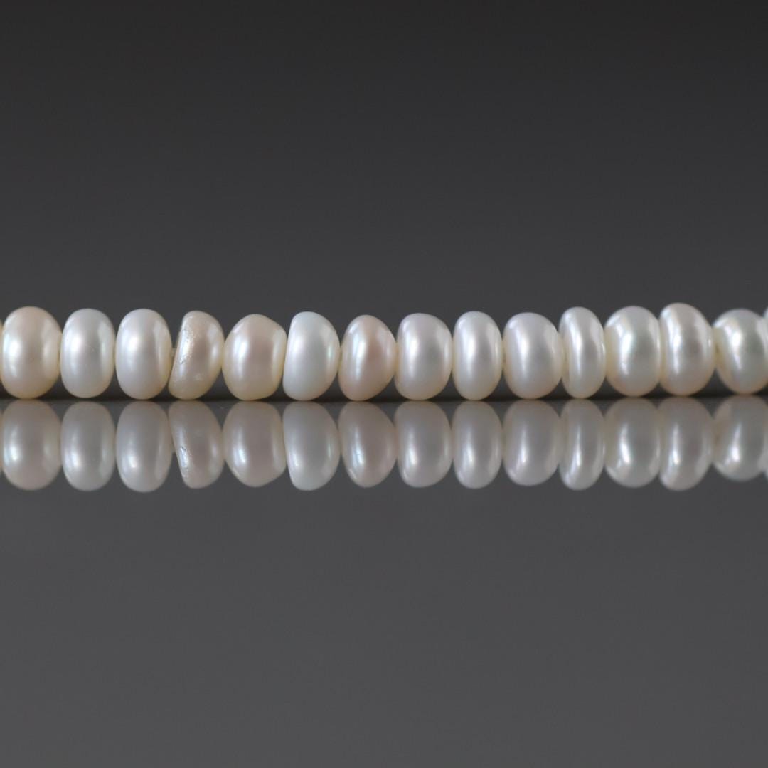 4mm AAAAA Freshwater Pearl Beads Button Pearls White Baroque Pearl ...