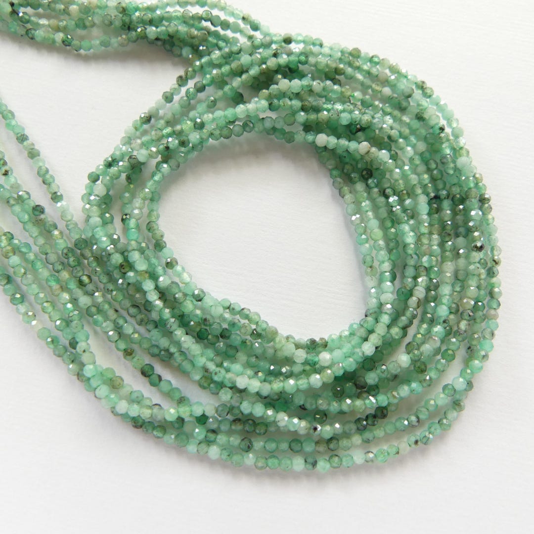 1.9mm AAA Natural Emerald Beads Micro Faceted 15