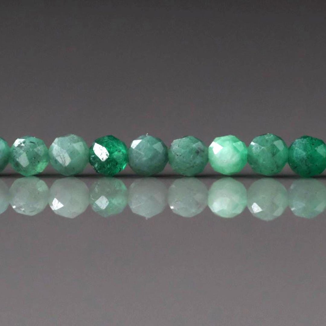 3.5mm AAA Natural Emerald Beads Micro Faceted 15