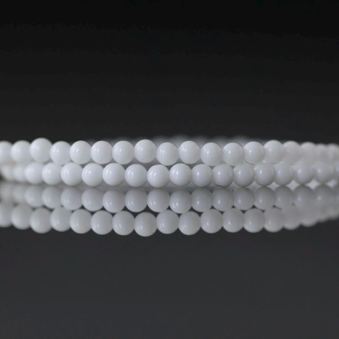 2mm White Feldspar Beads Smooth Genuine Small White Stone Beads 15 ...