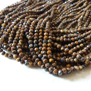 3mm Boulder Opal Micro Faceted Beads Genuine Opal Beads 15.5" Gemstone ...