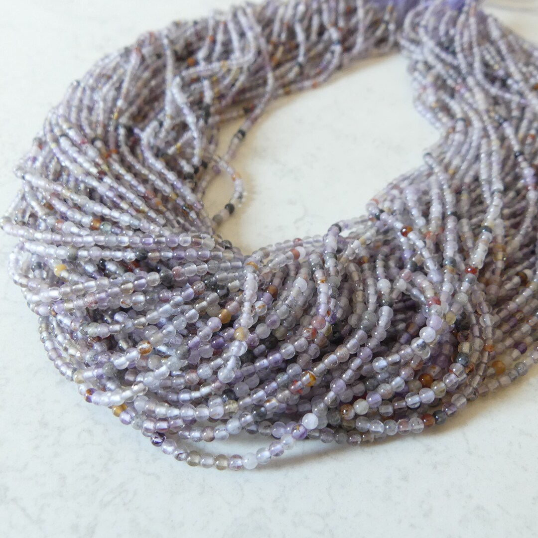 2mm Cacoxenite Smooth Beads Super Seven 7 Genuine Beads 15" Gemstone ...