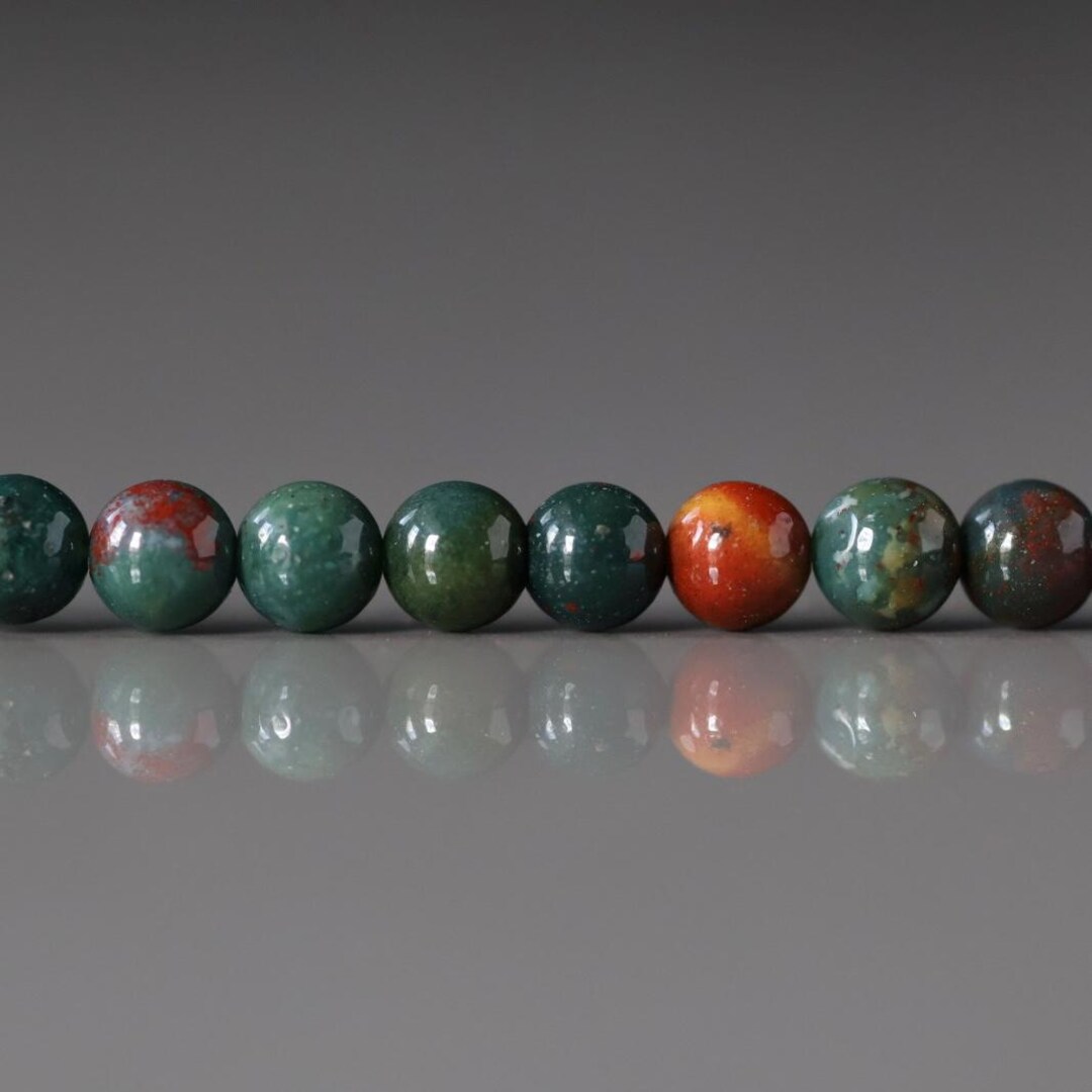 4mm 5mm Bloodstone Smooth Beads Genuine Bloodstone Beads 15