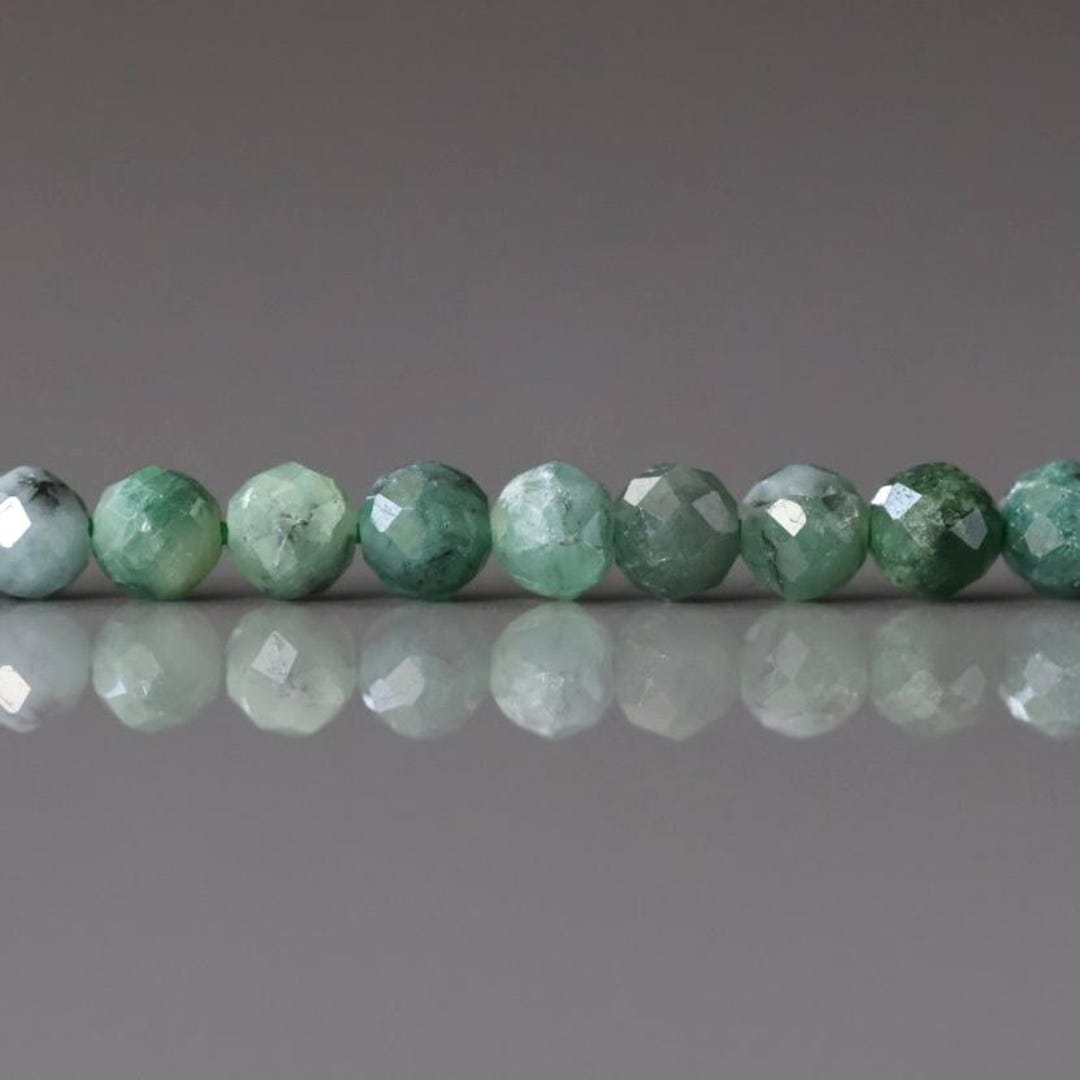 3mm Natural Emerald Beads Faceted 15