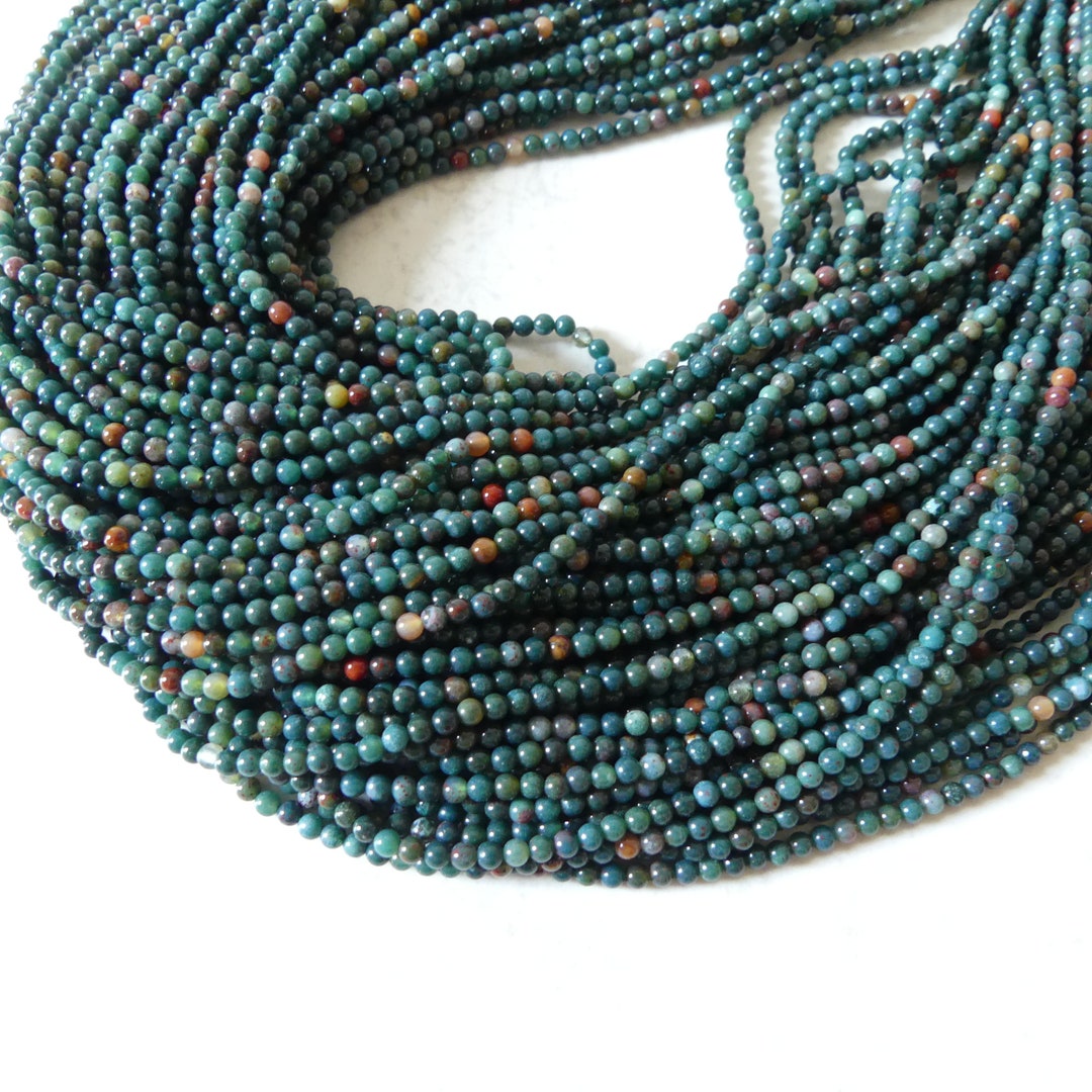 2mm Bloodstone Smooth Beads Genuine Bloodstone Beads 15