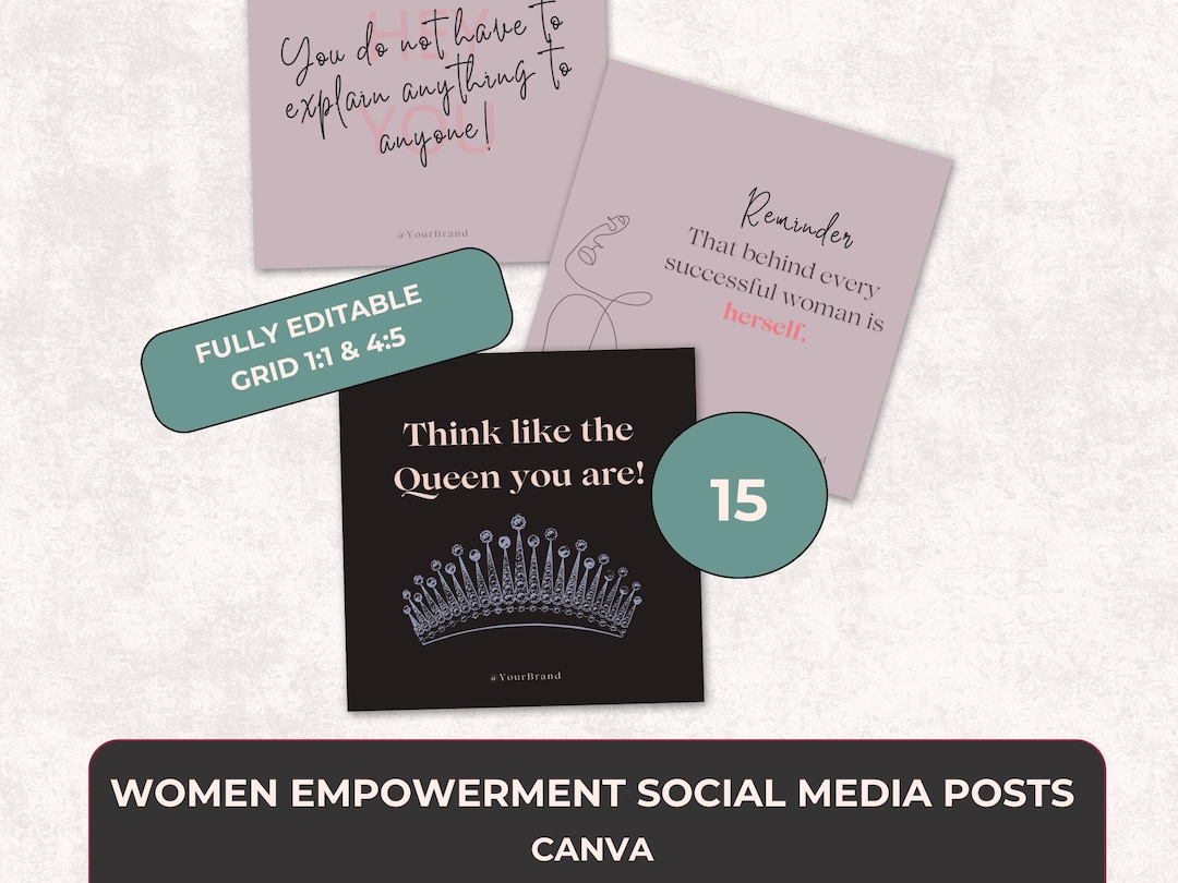 Women Empowerment Instagram Post Templates: Social Media Engagement ...