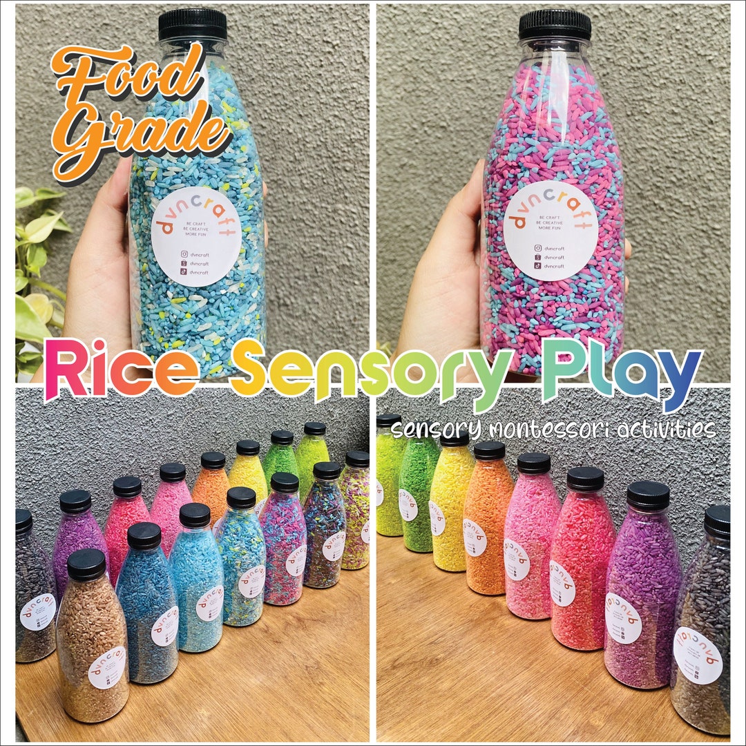 Rice Sensory Play Rainbow Rice Gifts for Kids : Stimulating Exploration ...