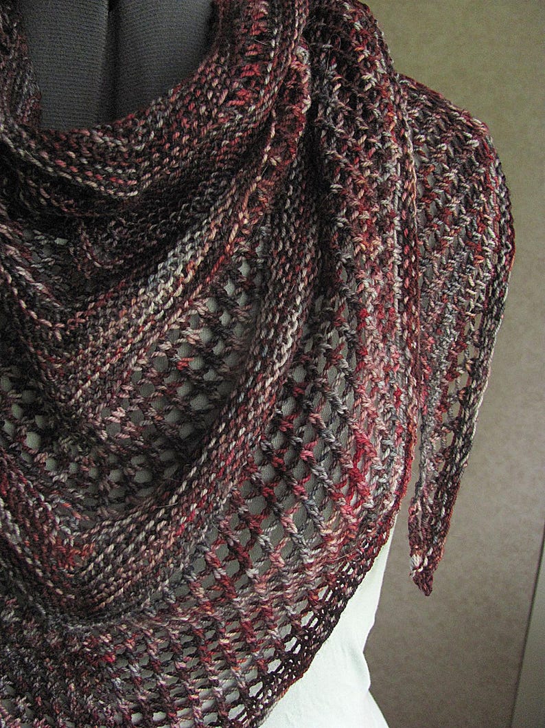 Shawl Knitting Pattern, Triangle Knitted Shawl Pattern, Shawl Wrap ...