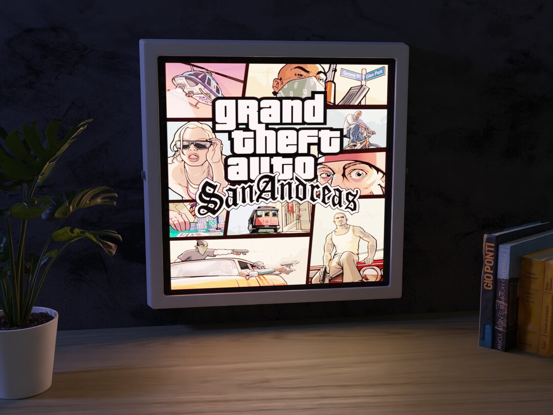 GTA SA Illuminated Wall Art Poster, Game Poster Art, Grand Theft Auto ...
