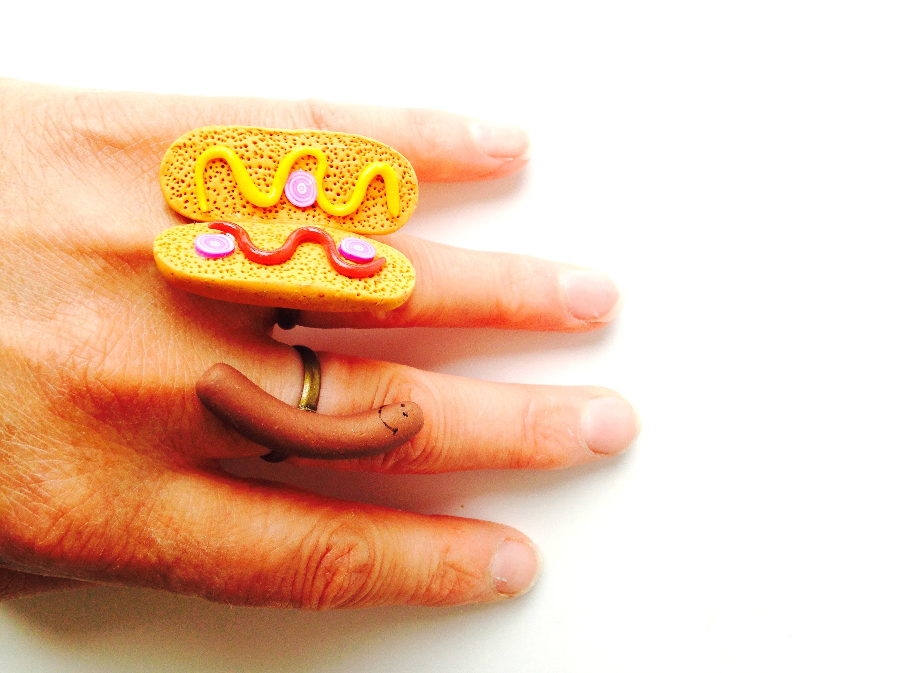 Wedding Bands Wedding Rings : Hot Dogs Bun and Sausage - Etsy