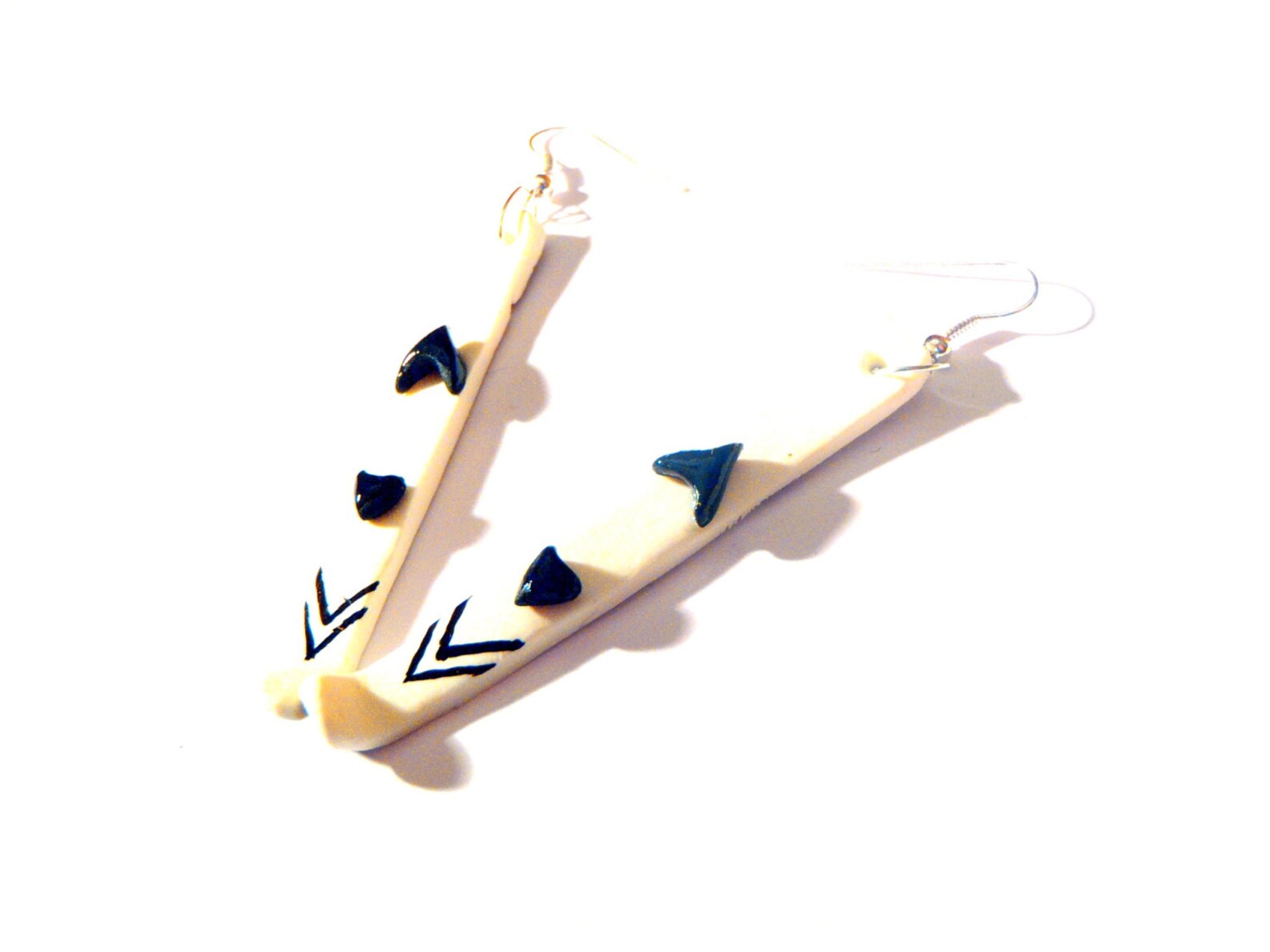 Earrings THE SKIS Miniature Polymer Clay Ski Earrings Black and White ...