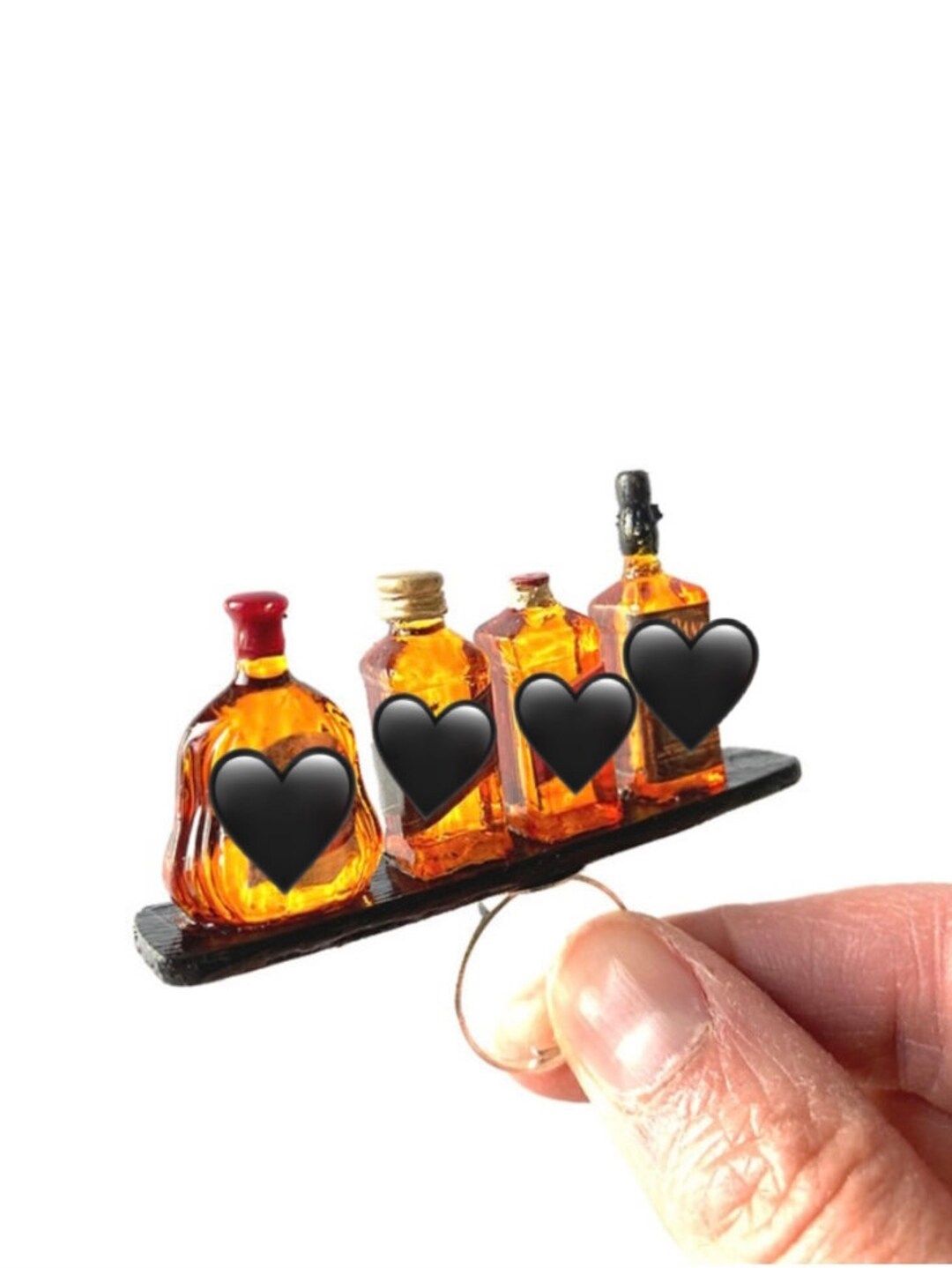 Ring MINIBAR Whiskey Tasting Tour Miniature Whiskey Bottles Shelf Ring ...