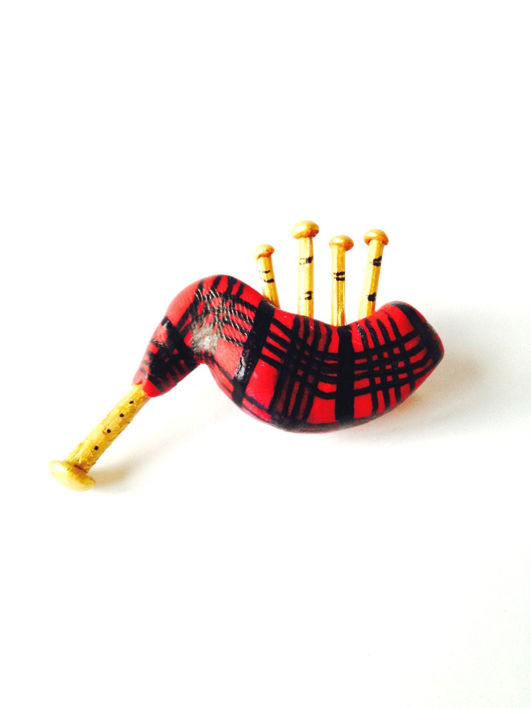 Brooch THE SCOTTISH BAGPIPE Miniature Musical Instrument Bagpipe ...