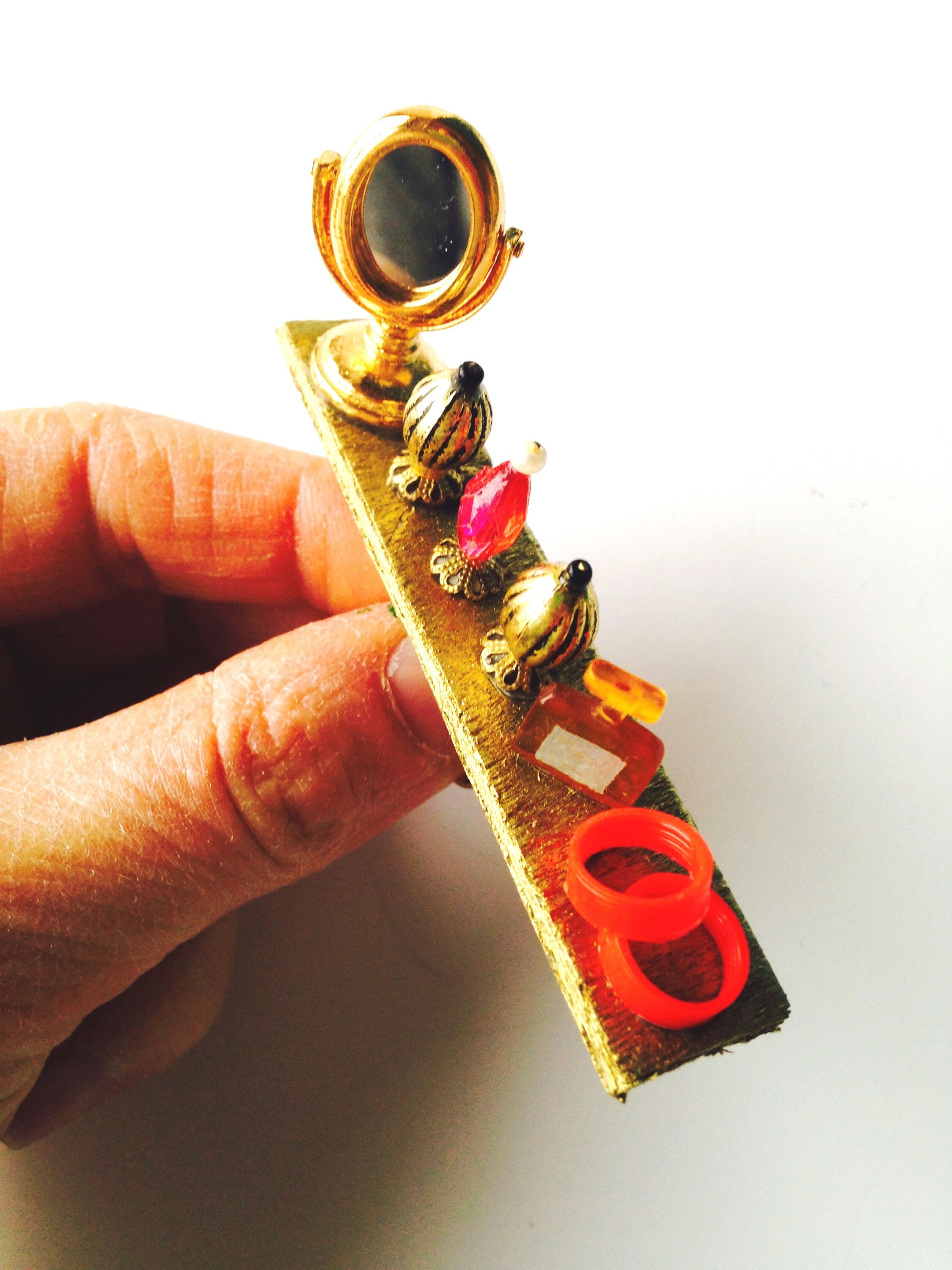 Ring THE BOUDOIR Golden Adjustable Ring Miniature Perfume Bottles and ...