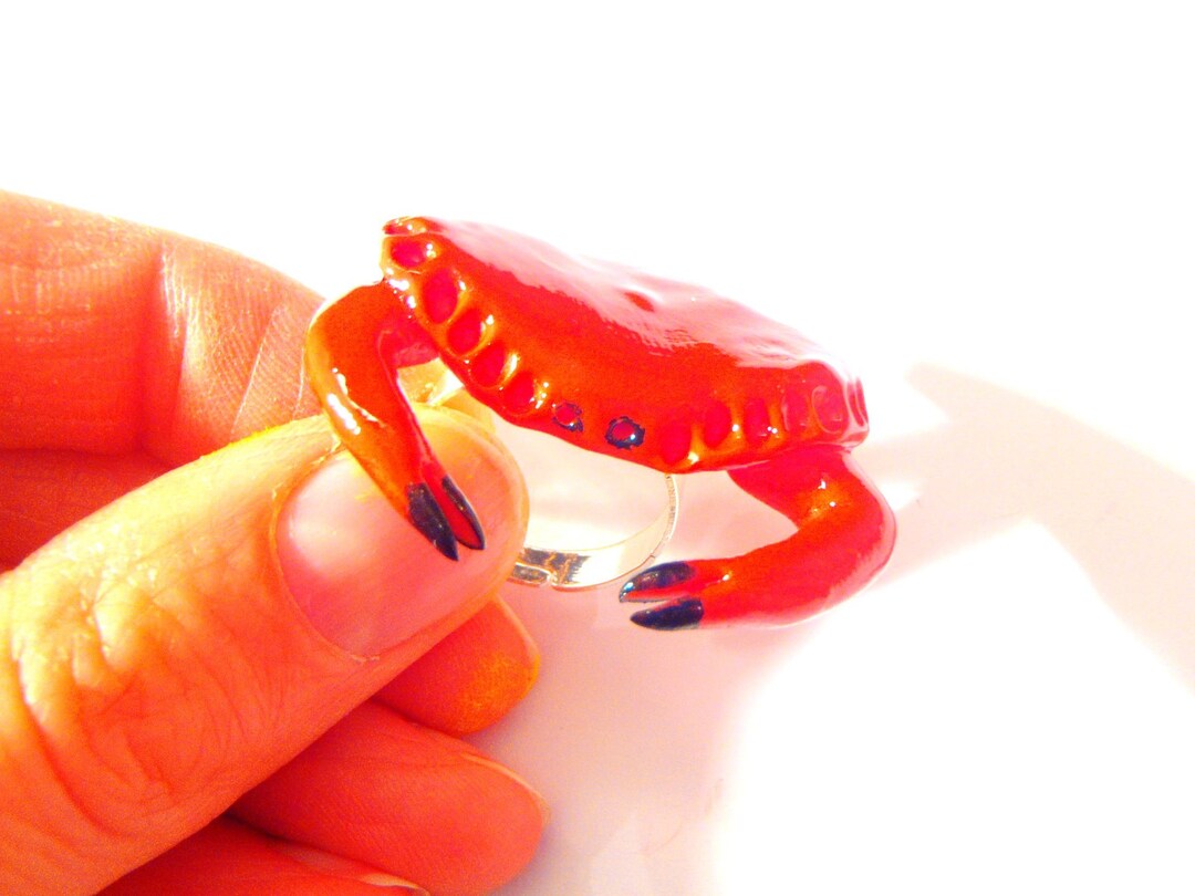 Ring the Mini Crab Miniature Crustacean Handmade Polymer Clay ...