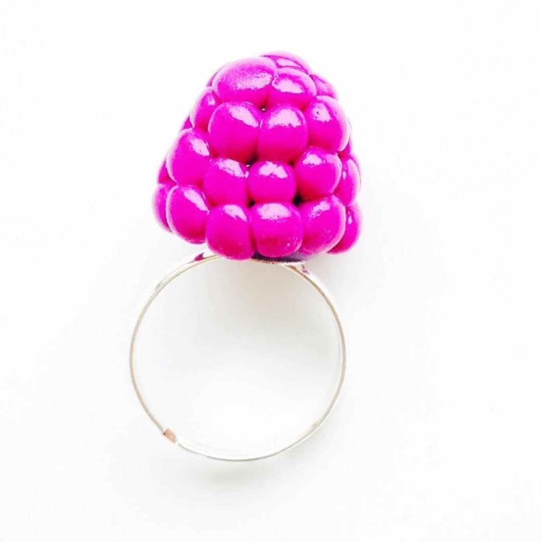 Ring THE RASPBERRY Life Size Polymer Clay Raspberry Ring Adjustable ...