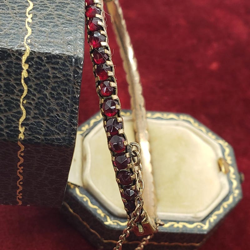 Garnet Bangle - Etsy