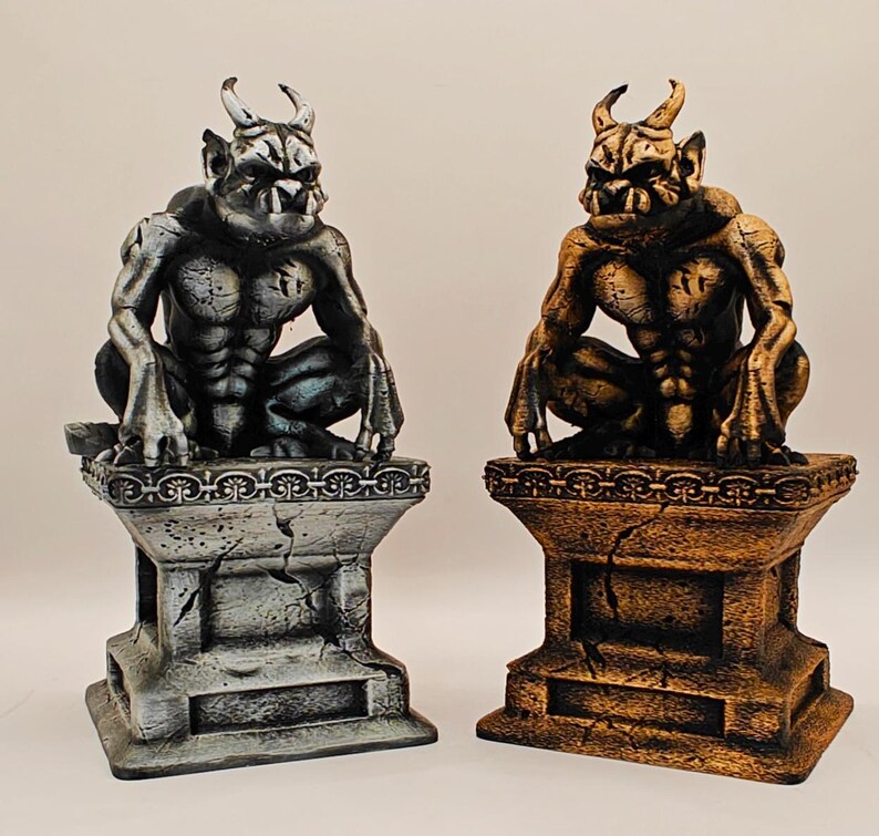 3D Gargoyle Statue on Base - Etsy