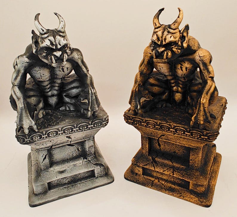 3D Gargoyle Statue on Base - Etsy