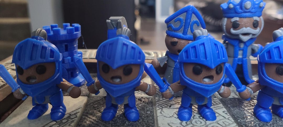 3D Printed Chess Set-fantasy Knights Vs. Royal Guard - Etsy