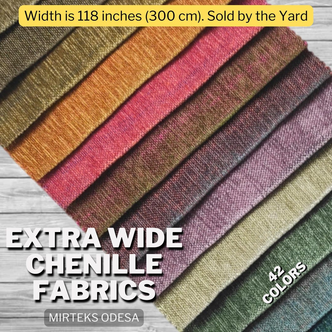 Chenille Curtain Fabric With Chameleon Effect | 118" (300 Cm) Wide, 42 ...